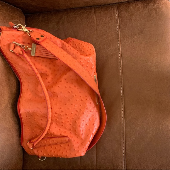 Brahmin | Bags | Brahmin Orange Textured Shoulder Bag | Poshmark